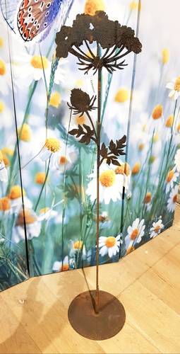 Fiore di Campo con bocciolo e foglie su stelo ferro ruggine 100h da ...