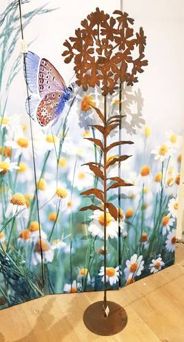 Fiore di Campo con bocciolo e foglie su stelo ferro ruggine 100h da ...