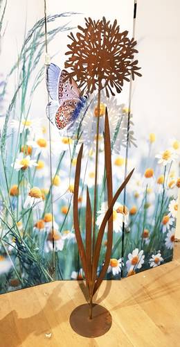 Fiore di Campo con bocciolo e foglie su stelo ferro ruggine 100h da ...